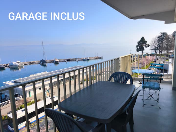 T3 80m2 Vue Lac, Face Au Port, Garage Inclus - Évian-les-Bains
