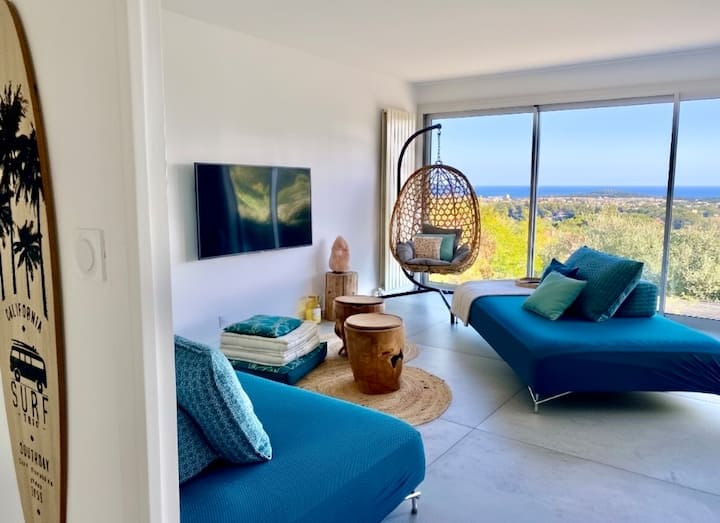 Vue Mer Panoramique • Confort Et Calme • Plage 10' - Antibes