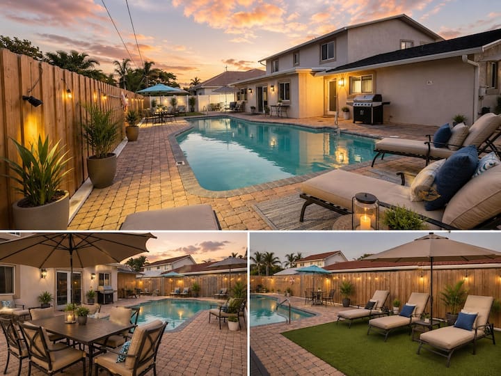 5 Br/3 Ba House- 4 Min To Beach With 45ft Pool - Pompano Beach, FL