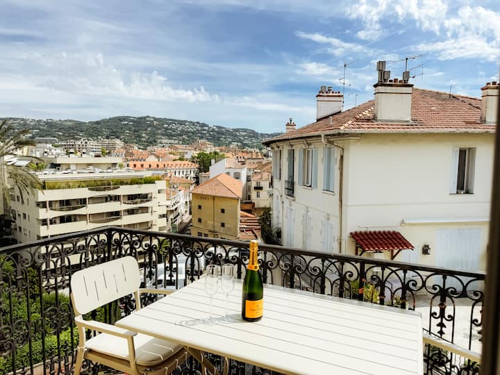 Amazing View 2 Bed 2 Bath + A/c. Palais 7 Min Walk - Cannes