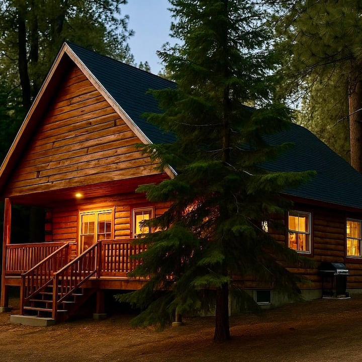 Majestic A-frame Log Cabin | Walk To Lake W/ Loft - Running Springs, CA