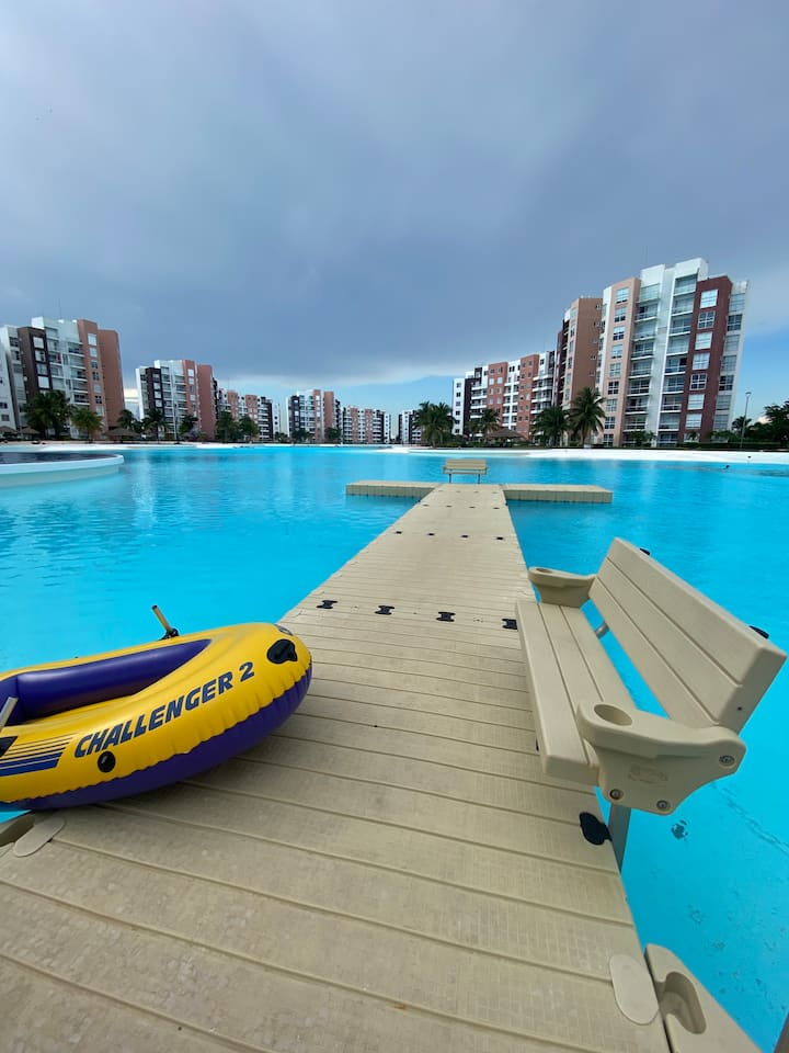 Depto Con Vista A Laguna, Albercas Y Confort Total - Cancún