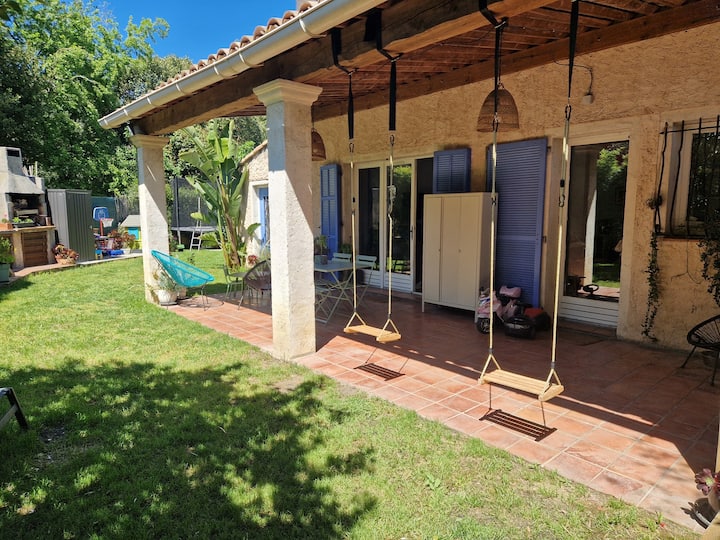 Maison Familiale Jardin & Piscine 5 Min Des Plages - Antibes
