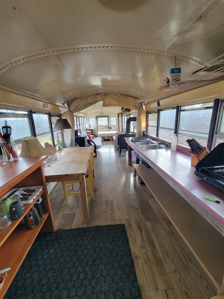 Cute And Quirky School Bus Cabin In Nature - Halifax, Canada