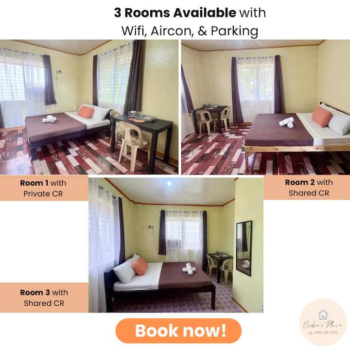 3 Aircon Rooms Near Hagnaya Port & Beaches + Wifi - Medellin