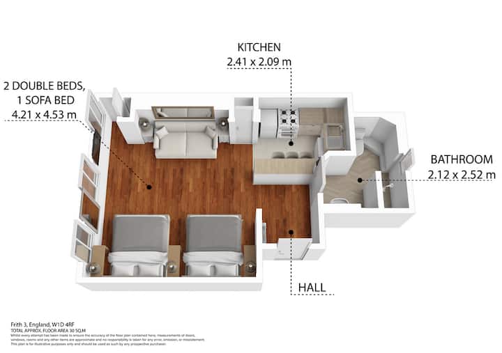 Super Quiet Studio With Air Conditioning In Soho 3 - Central London