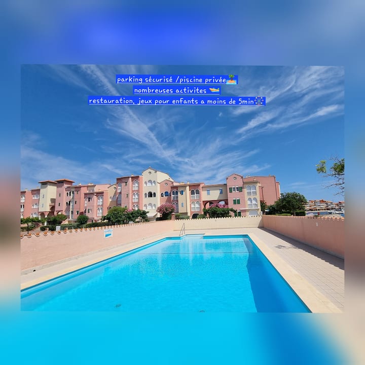 Piscine, Jolie Vue Sur Eau ,Studio Cabine, Parking - Saint-Laurent-de-la-Salanque