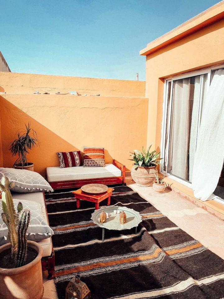 Studio Nour - Studio Calme Avec Terrasse Privée - Essaouira