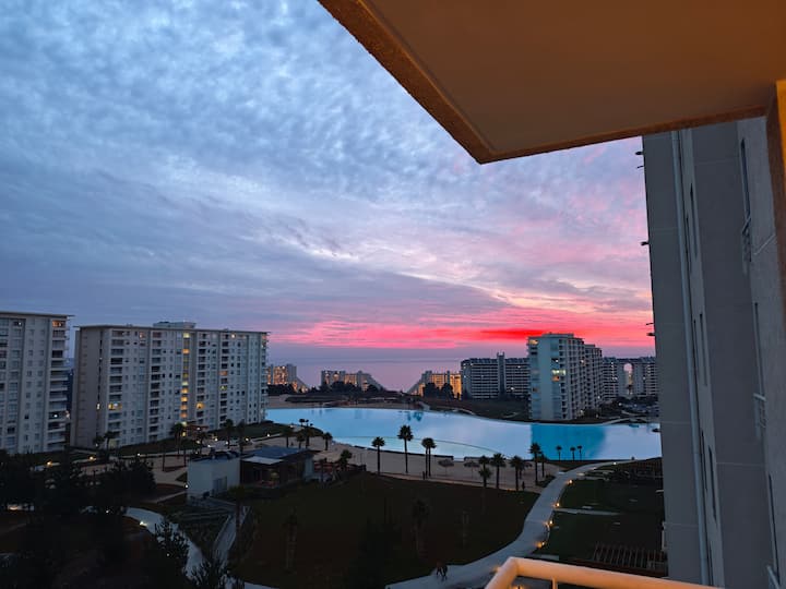 Vista A La Laguna Y Mar + Terraza + Full Equipado - Algarrobo