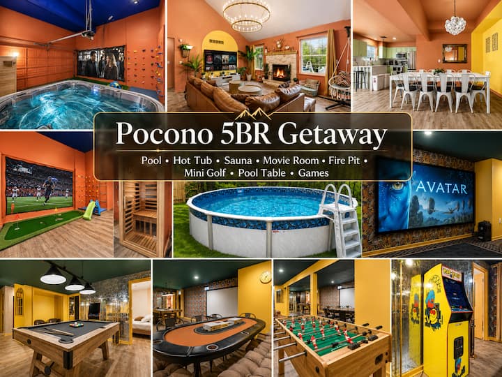 Privatepool|hot Tub|sauna|hometheater|backyard - Mount Pocono, PA