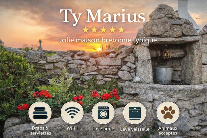 Ty Marius - Jolie Maison Bretonne Proche Mer - Finistère