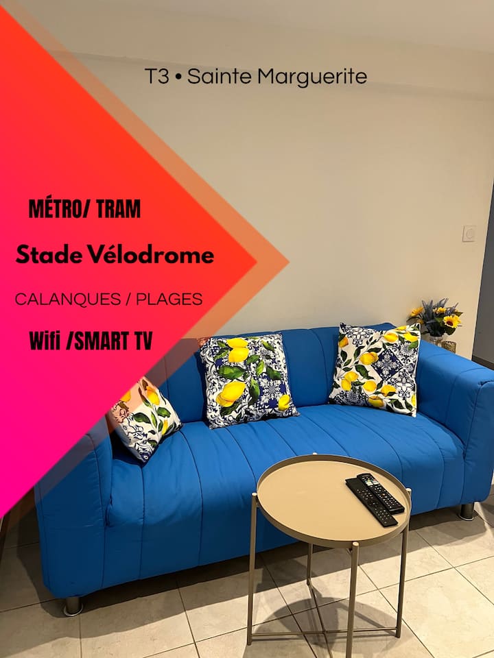 Appartement Marseille 9,à 2 Min Du Stade Vélodrome - Calanques de Marseille