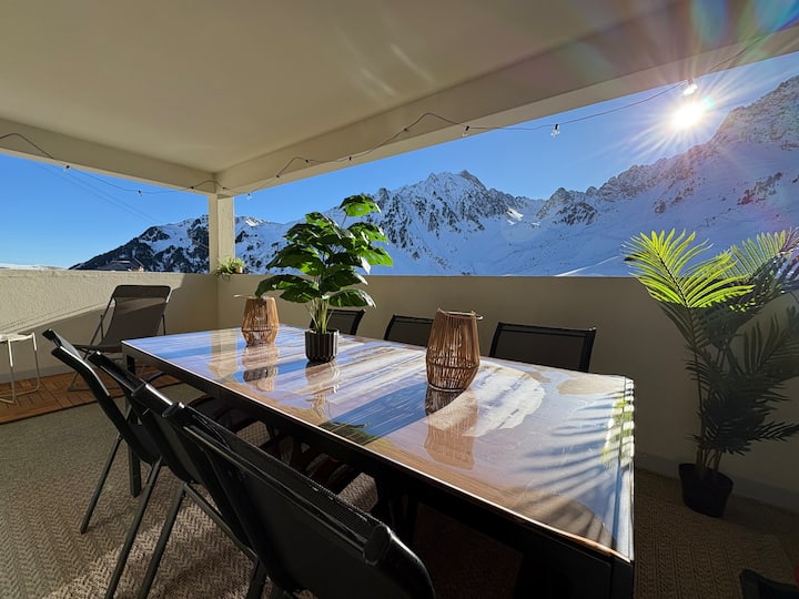 Rare Appart 10 Personnes/terrasse/parking/piscine - La Mongie