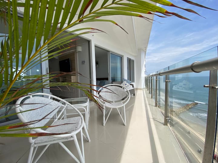 Flat Frente Al Mar, Jacuzzi,pool,gym,turco Y Sauna - Carthagène
