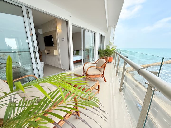 Sunset Oceanfront+ Gym Jacuzzi - Cartagena