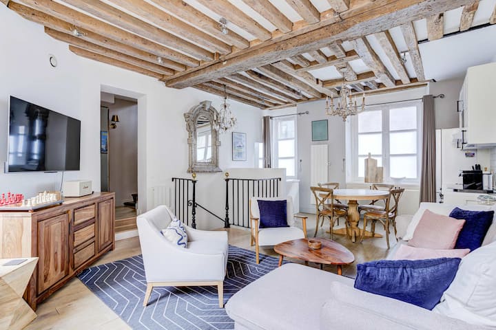 Classy Bourgeois - Chic 2 Bedroom Apt In Le Marais - Párizs