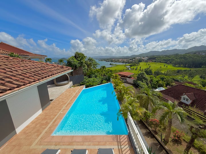 Villa Les Hauts Du Golf - Piscine & Vue Mer - Les Anses-d'Arlet