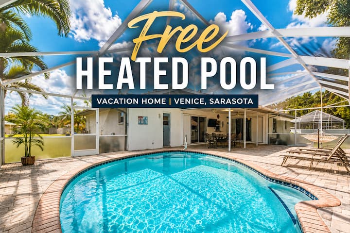 Free Heated Pool Vacation Home | Venice, Sarasota - 베니스 비치