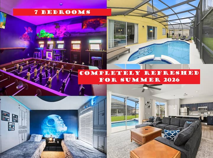 15 Min To Disney: Pool, Spa, Arcade & Themed Rooms - Four Corners, FL