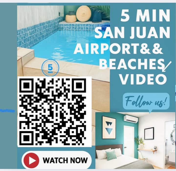 Jump To The Airport-beach-4 Min-pool-solar Energy - San Juan