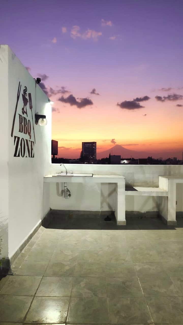 Mini Depa De Doble Altura Para 3 Cerca Cu Buap - Puebla