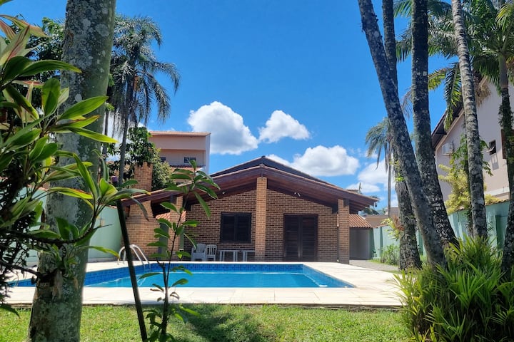 Piscina Privada - Casa Com Churrasqueira E Garagem - Bertioga