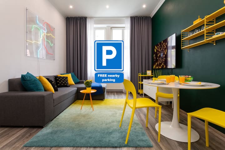 Modern Downtown Stay + Free Parking (2 Min Walk) - Prag