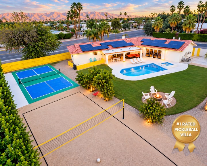 Private Pickleball Court Villa Downtown +Volleyball Court/bikes/heated Pool/spa - Palm Springs, CA