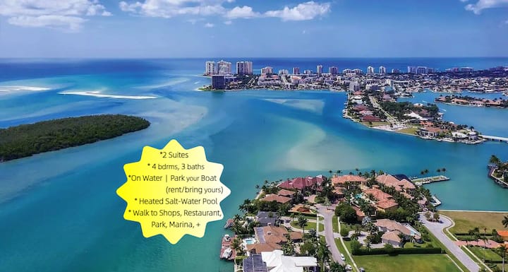 Waterfront W/ Heat Salt Pool, 2 Suites, 5min Beach - Marco Island, FL