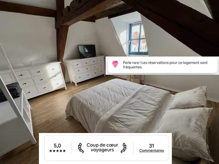 Spacieux Duplex Hyper Centre- Parfait Séjour Long - Valenciennes