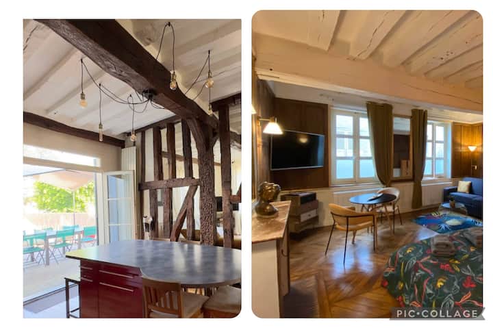 Quiet Town Center, Terrace And Pool Table, Parking Nearby - Auxerre