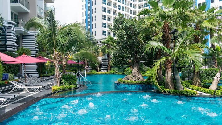 Superluxury 1bdr48sqm Riviera Monaco豪华海景公寓可带宠物步行海滩 - Jomtien