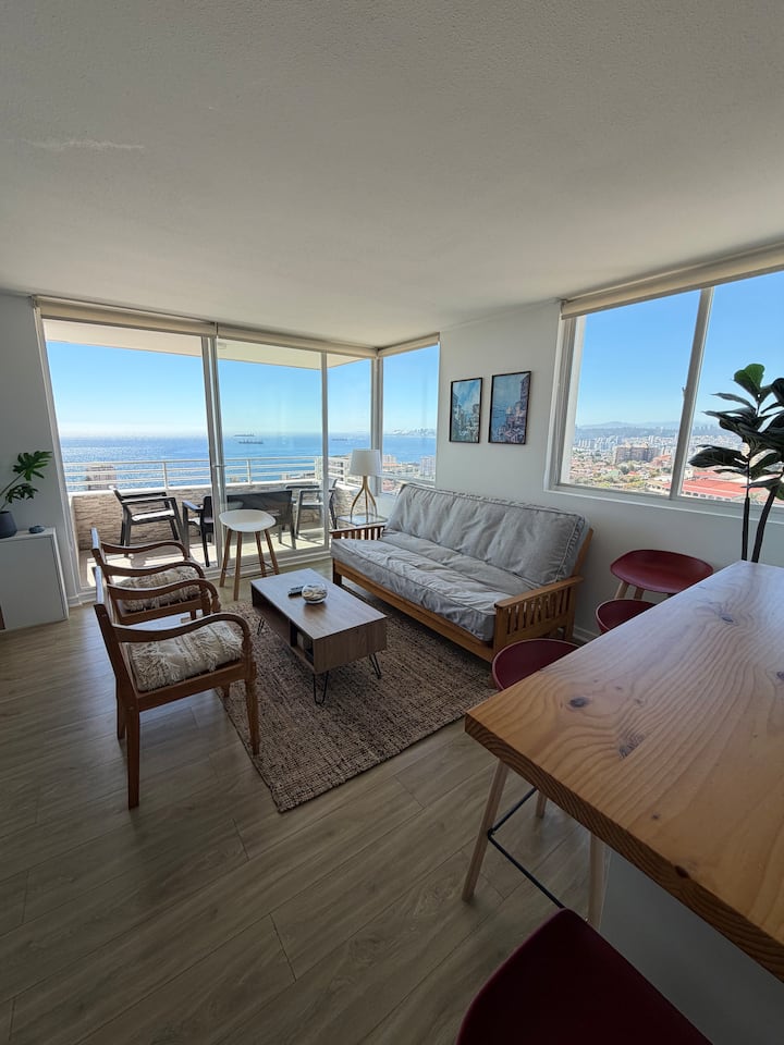 Depto Con Increíble Vista, Wi-fi Y Estacionamiento - Valparaíso, Chile