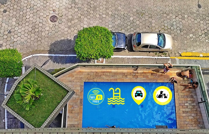 Piscina, Vista Pro Mar, Wi-fi E Garagem - Praia Grande