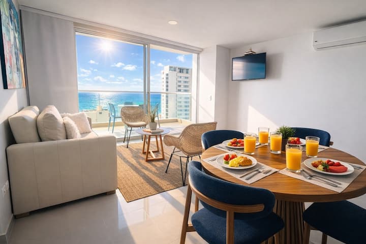 Cartagena Ocean-view Flat | 10 Min Airport - Cartagena, Colombia