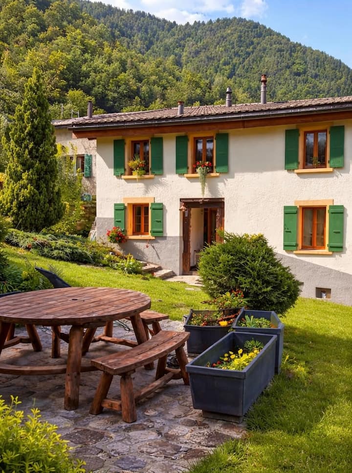 Grand Studio Meublé, Très Calme Avec Terrasse - Martigny