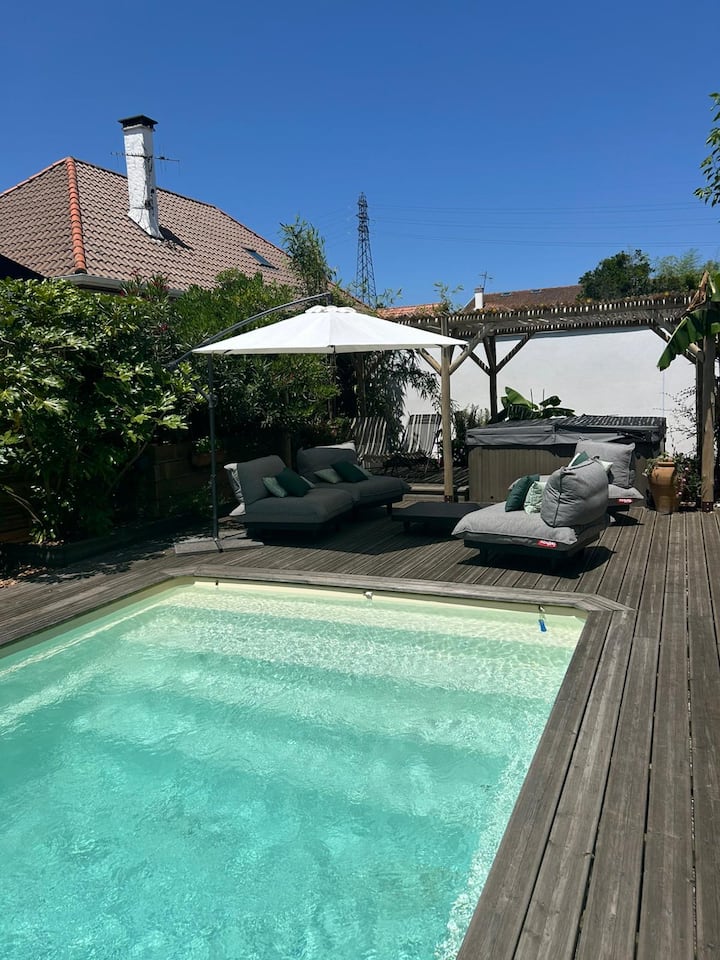 Maison Familiale Anglet Piscine 5 Min Des Plages - Bayonne