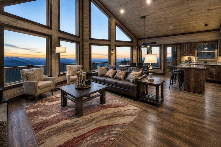 Mountain Views + Hot Tub | Sleeps 12 | Game Room - Mineral Bluff, GA