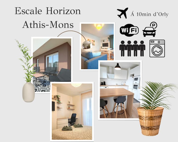 Escale Horizon  Appt 2 Chambres à 10 Min D'orly - Savigny-sur-Orge