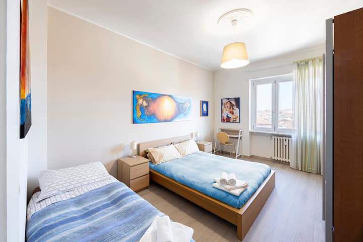 Greenart Turin : Centre 15'+parking+a/c+vue - Settimo Torinese