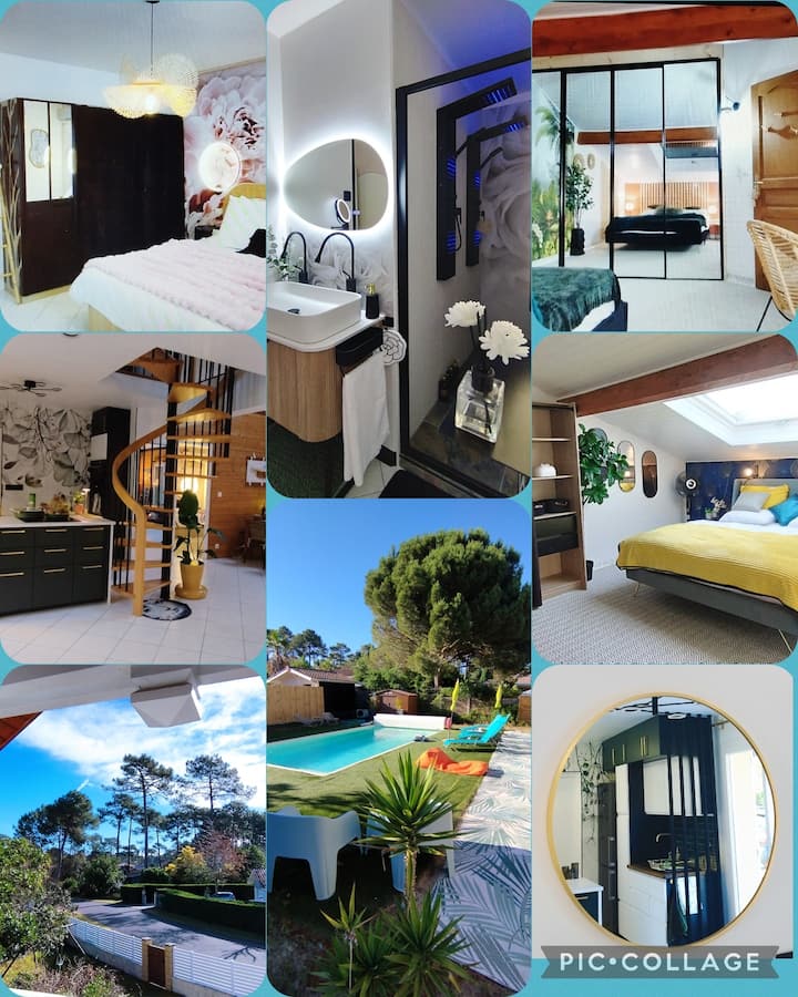 Villa Piscine Chauffée (5 Chambres-5 Lits 10 Pers) - Andernos-les-Bains