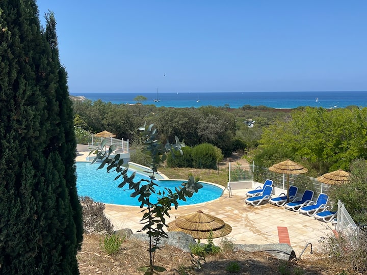 Maison Mitoyenne Vue Mer Wifi Proche L'ile Rousse - Korsika