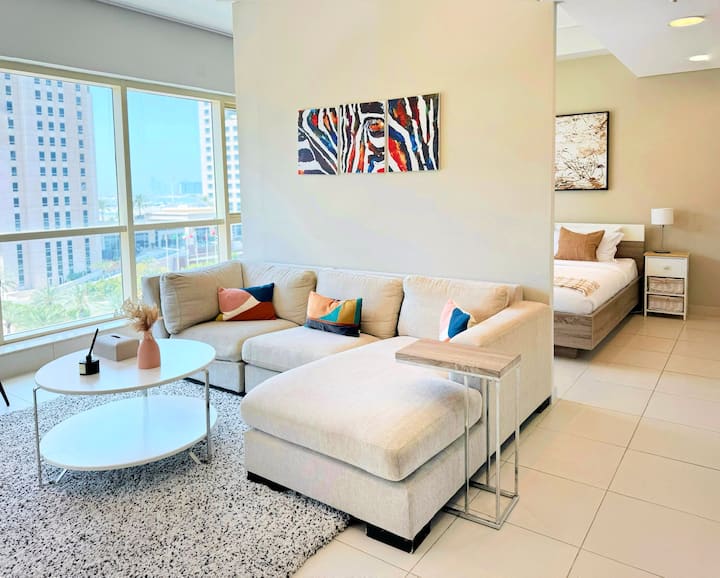 Palm & Sand | Walkable Marina Beach Studio - Dubai Marina