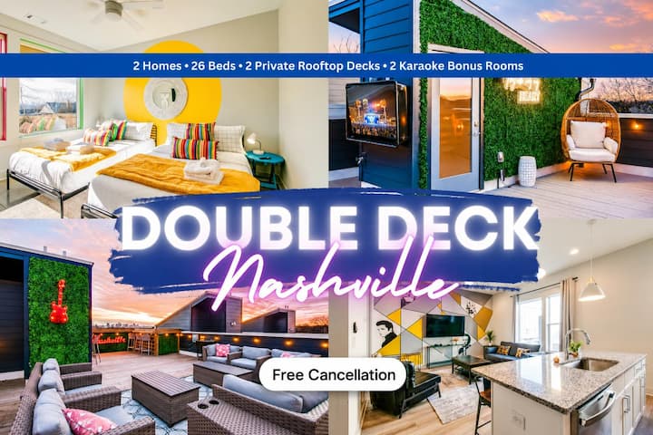 2 Nashville-themed Homes | Rooftops | Sleeps 24 - Hendersonville, TN