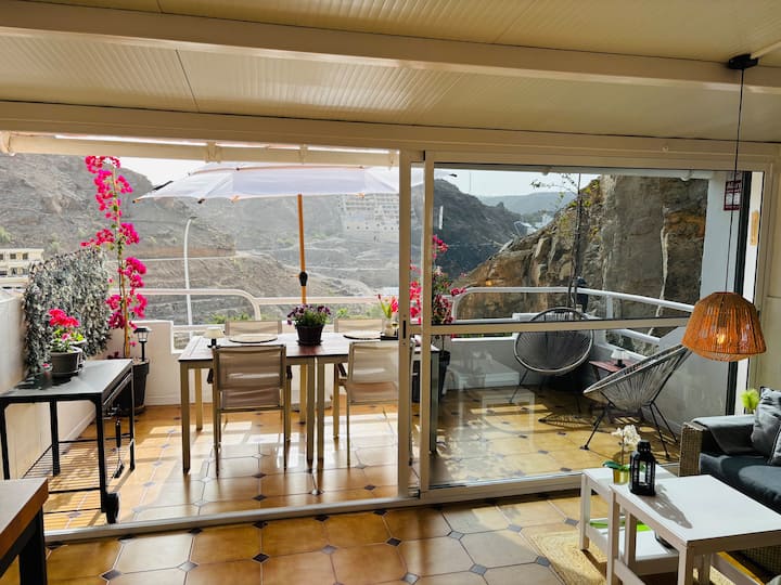 Fantastisk Lejlighed Med Stor Terrasse Og Pool - Mogán