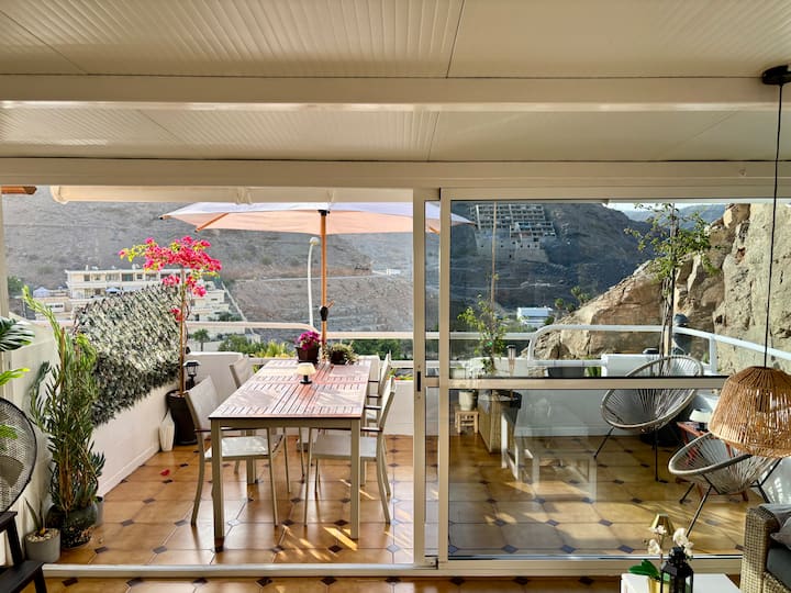 Fantastisk Lejlighed Med Stor Terrasse Og Pool - Gran Canaria