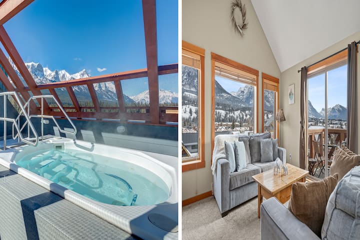 🏔Stunning Mountain View ⭐️Penthouse➕rooftop Hottub⭐️ - Canmore