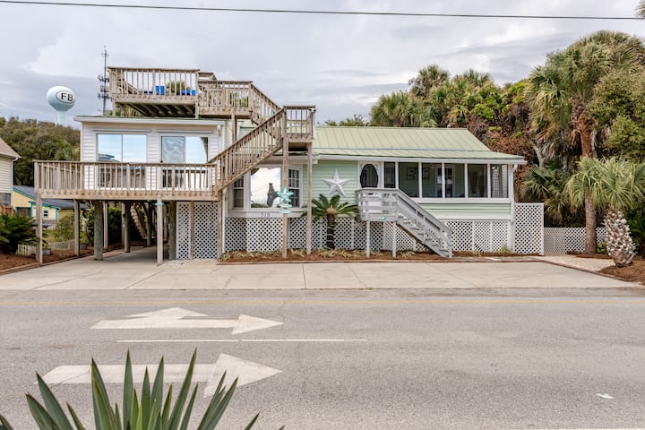 Starview A+b | Steps To Beach | Sleeps 12 - Folly Beach, SC