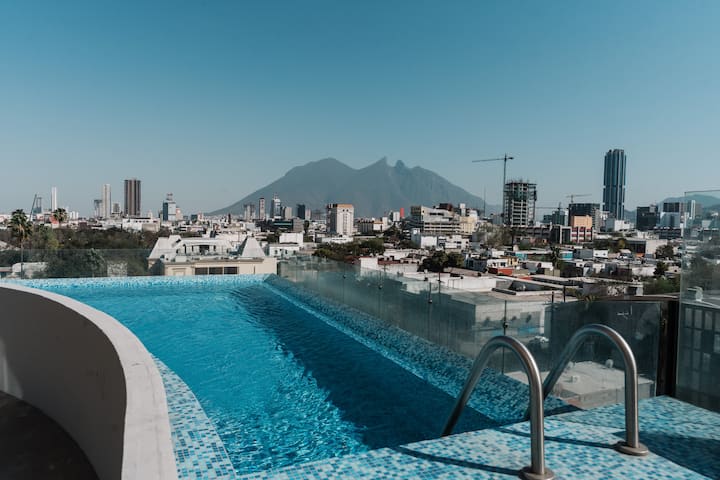 Moderno Depa 2 Rec | Alberca + Parking | Centro - Monterrey