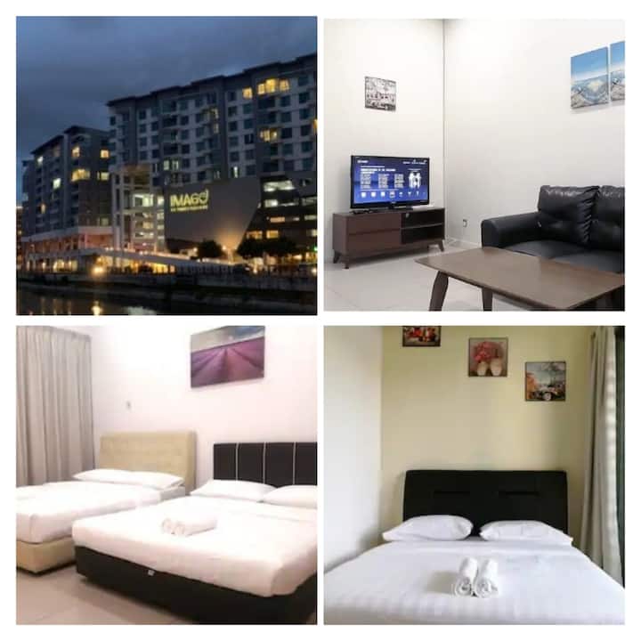 Imago Mall-2 Bedrooms (Very Near Lift) 6+1 Pax - Kota Kinabalu